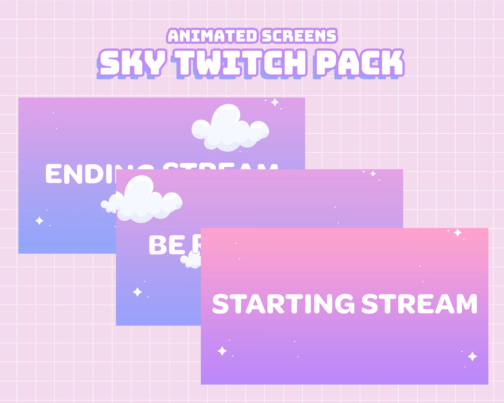 [Animated] 3 Cloud Screens | INSTANT DOWNLOAD – Whimsicolour Labs